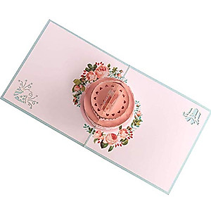 Birthday Pop Up Card with World's Best Birthday Cake Design, 1st Birthday Card, 3D Cake Pop Up, Come in Shining Envelope - Perfect Present for Girl, Friends, Lovers, Women on Any Occasion