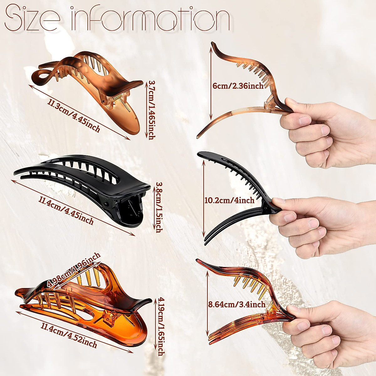 Yinder 9 Pcs Alligator Hair Clips Oval French Barrette Flat Claw Clips Duckbill Sectioning Hair Accessories for Women Jumbo Jaw Hair Clips for Styling Hair Clamps Barrettes for Gifts(Multi Color)