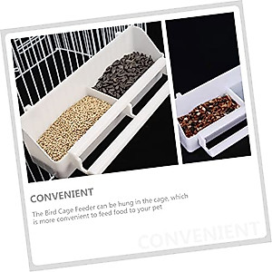 Balacoo 3pcs Cage Fruit Design Holder Girds Parakeet Food Dispenser Trough Double Birdcage Hanging Bird Feeder for Small African Buckle Gray Macaw Cup Parrot White Bowl Canary Water