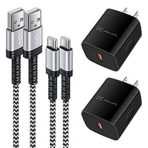 20W Single Port USB Wall Charger Plug Fast Charging Block and Cable Cord 10 ft Cell Phone Charger Type C for Samsung Galaxy S22 Ultra S21 S20 FE 5G, A12 A13 A20 A50, A11 A01 A32 A51,S10 Pixel 7 Pro 6