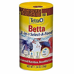 Tetra BettaMin Select-A-Food 1.34 Ounces, Fish Flakes, Variety Pack