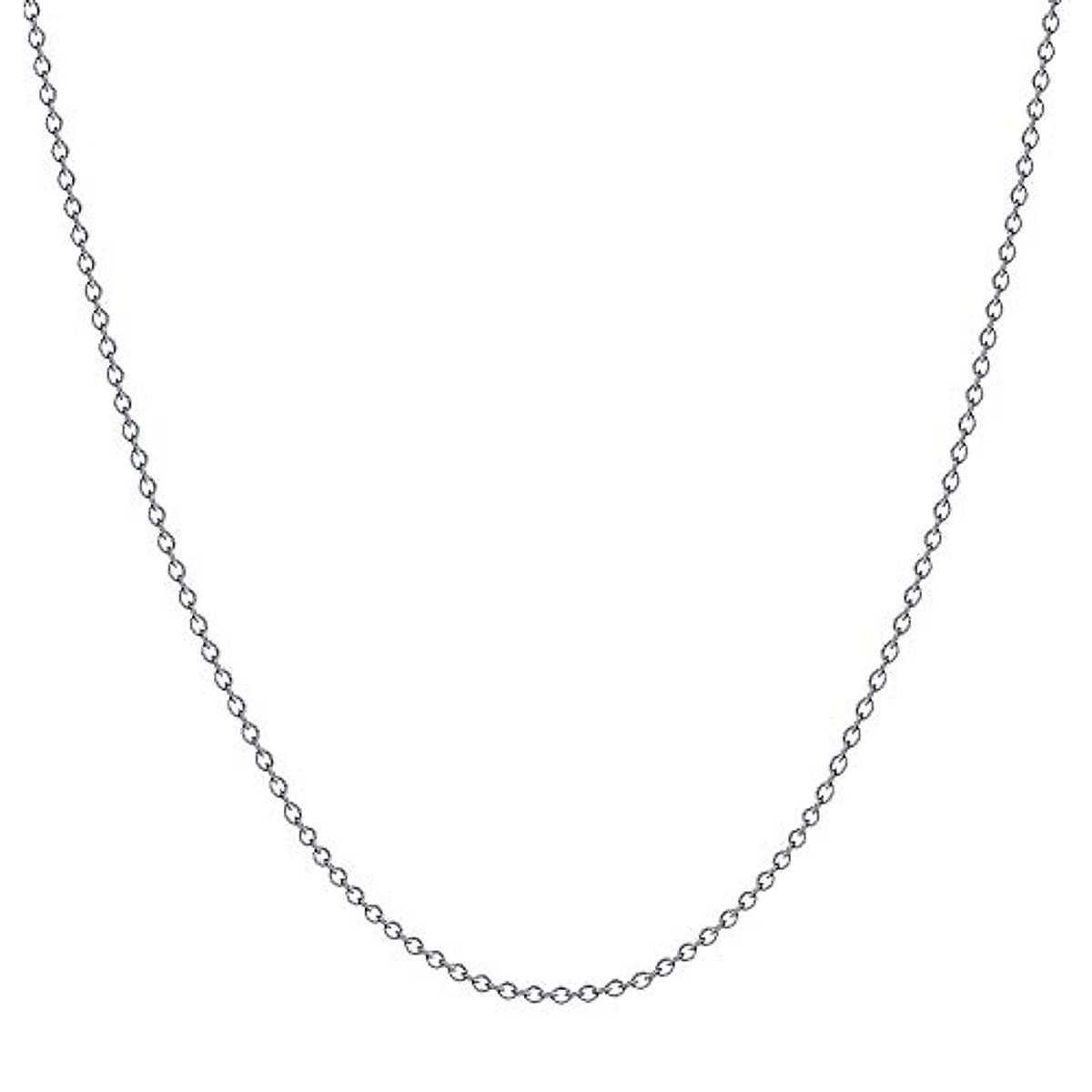 BORUO 925 Sterling Silver Cable Chain Necklace, 1mm Solid Italian Nickel-Free Lobster Claw Clasp 18 Inch