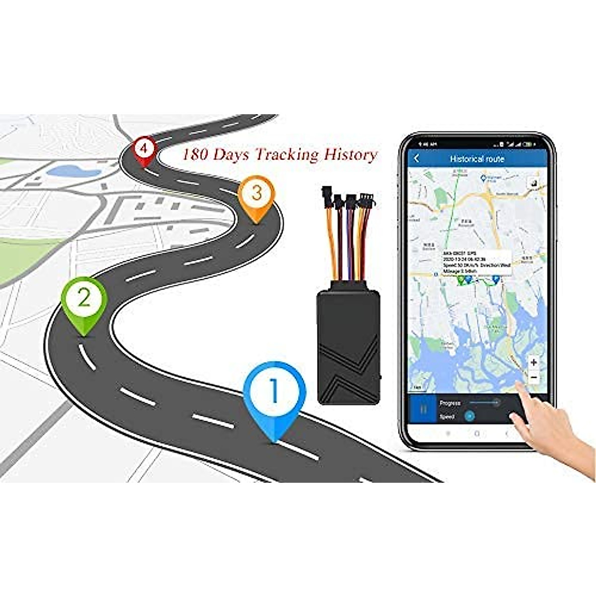4G Wired GPS Tracker for Vehicles with 1 Year Subscription No Monthly Fee Real Time Hidden Hardwired Car Tracking Device Remote Engine Kill Switch for Truck Trailer Motorcycle Fleet Location Locator