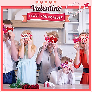 436 Pieces Valentine's Day Felt Heart Craft Kit Assorted DIY Heart Ornaments Decorations with Pom-poms Cleaners Googly Eyes Gem Sticker Craft Supply for DIY Craft Party Favor Scrapbook Decor