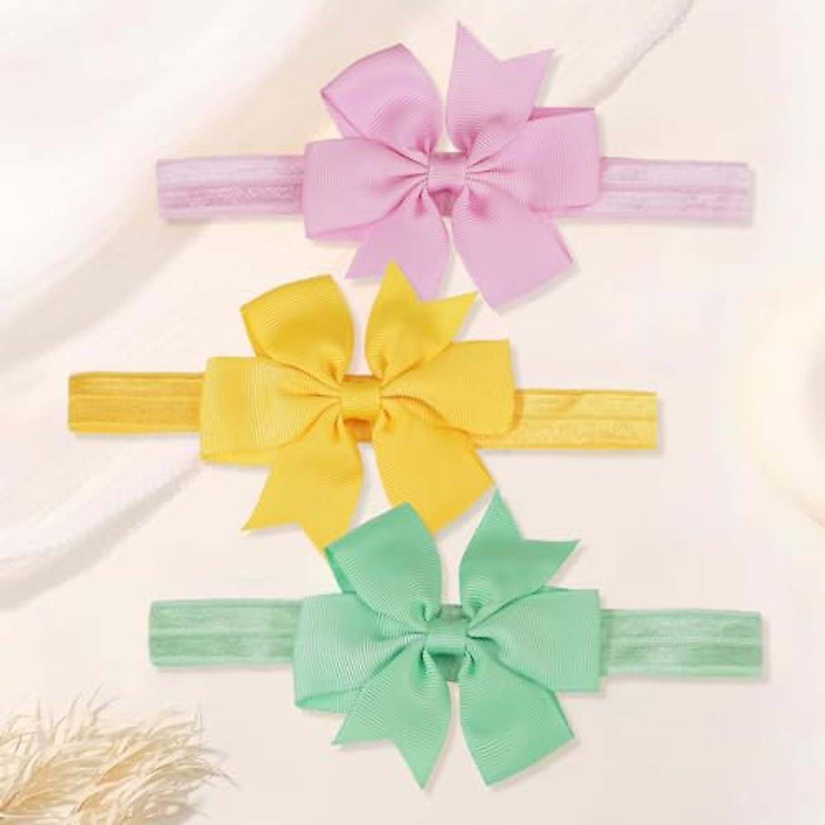 CÉLLOT 40 Colors Baby Girls Headbands 3" Pinwheel Hair Bows Elastic Hair Bands Hair Accessories for Newborn Infants Toddlers