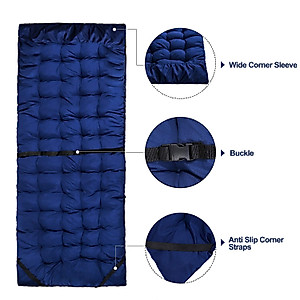 RedSwing XL Cot Mattress Pad, Cot Pads for Camping, 3.2'' Thick Cotton Camping Cot Mattress Pads, Soft and Comfortable, Blue 75"x28"