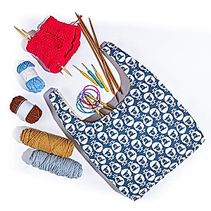 YARWO Knitting Yarn Bag, Tote Bag for Knitting Needles, Yarns and Unfinshed Project, Sheep (Bag Only, Patented Design)