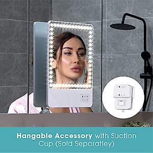 RIKI LOVES RIKI LED Vanity Mirror with Lights & Bluetooth - Portable Lighted Makeup Mirror with Magnification, Adjustable Stand, & Phone Clip | 5 Dimming Stages & HD Daylight Lighting Cosmetic Mirror
