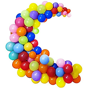 Runch 100pcs Latex Balloons, 12inch Multicolor to Celebrate Latex Balloons, Premium Thick Balloons for Birthday/Party/Christmas/Wedding and Holidays