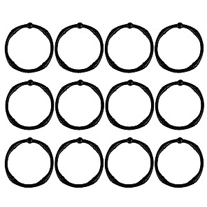 TCMAO Shower Curtain Hooks, Rustproof Decorative Shower Curtain Rings Metal Round Shower Hooks for Bathroom Shower Rod, 12 Pack (Black)