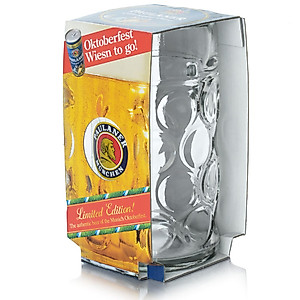 Paulaner Dimpled Isar Beer Mug - 1 Liter Mass Krug