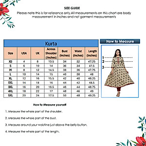 Yash Gallery Women's Cotton Blend Printed Anarkali Kurta (Beige)