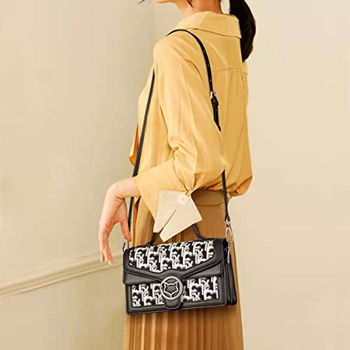 Small Crossbody Bags for Women Vegan Fashion Shoulder Bag Flap Handbag Casual Top Handle Purse