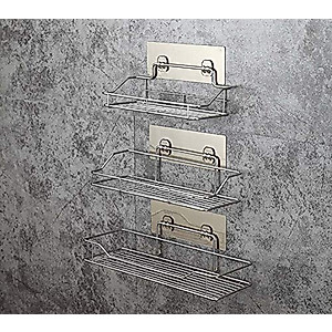 zhbotaolang Stainless Steel Shower Organiser Basket - Strong Suction Rust Proof Kitchen Bathroom Accessories M