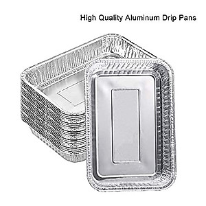 BBQ funland 8.5" X 6" Aluminum Drip Pans, Set of 10 Foil BBQ Grease Pans
