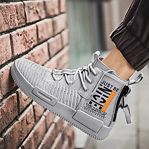 Eowathy Men’s High Top Fashion Sneaker Casual Slip on Walking Shoes for Men