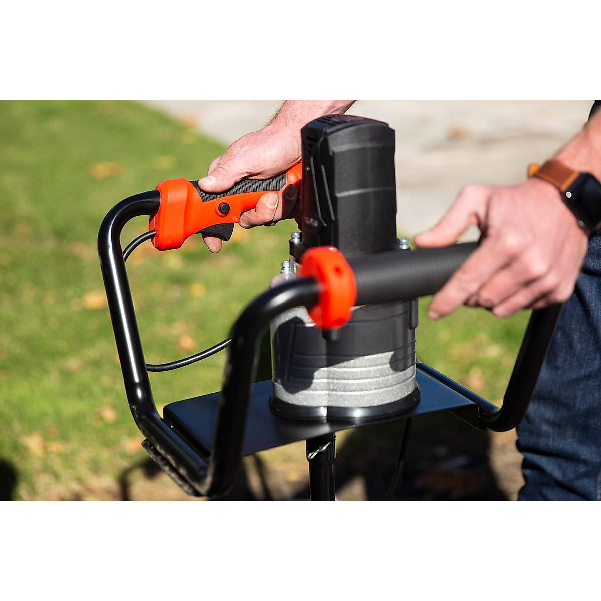XtremepowerUS 1500W Post Hole Digger Earth Auger Hole Digger Electric Auger Digging Tools Auger with 6" Digging Auger Bit Set