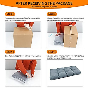 RULAER Indoor/Outdoor Tufted Bench Cushion 36x14'' for Patio Furniture Soft Comfortable Window Seat Cushions for Multi-Scene Durable Non-Slip Washable Garden Patio Swing Furniture Pads,Grey