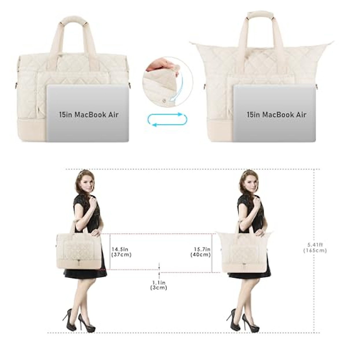 ETRONIK 30L Women's Travel Duffle Bag with 17-inch Laptop Compartment, Shoe Pocket & Toiletry Bag