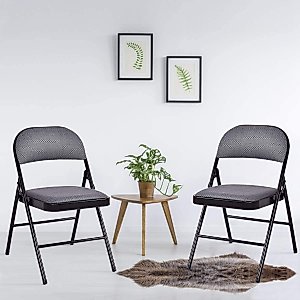 ReunionG Charles Folding Chair, 4 PCS, Black