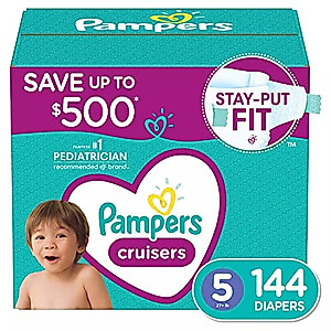 Pampers Cruisers Diapers - Size 5 (27+ Pounds), 144 Count