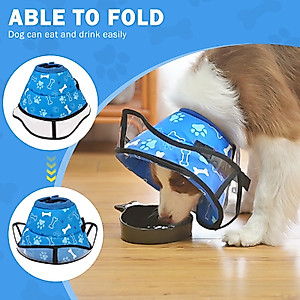 SCENEREAL Dog Cone for Dogs After Surgery, Adjustable Dog Cone Collar Alternative to Stop Licking for Wound Care, Spay, Neuter, Soft Recovery Cone for Medium Large Size Dog, E-Collar Neck Collar
