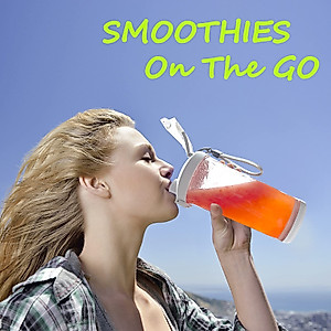 2 Portable Blender, Personal Size Blender for Shakes and Smoothies with 6 Blades Mini Blender 20 Oz for Kitchen,Home,Travel(White+Black)