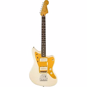 Squier J Mascis Jazzmaster Electric Guitar, with 2-Year Warranty, Vintage White, Laurel Fingerboard