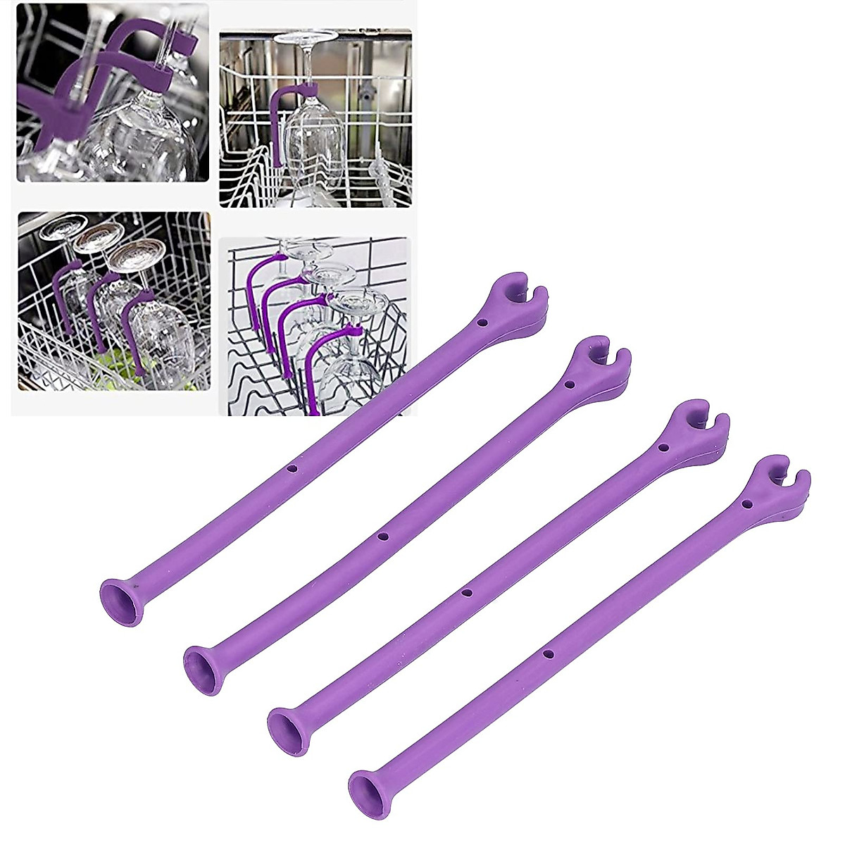 Tnfeeon Goblet Holder, Flexible Stemware Holder Wine Glass Fixed Bracket Silicone Stemware Saver Adjustable Flexible for Wine Champagne Glasses