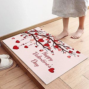 Briskdecor Valentine's Day Kitchen Rugs and Mats Set of 2, Absorbent Soft Non Skid Rubber Backing 20inch x 24inch 20inch x 48inch