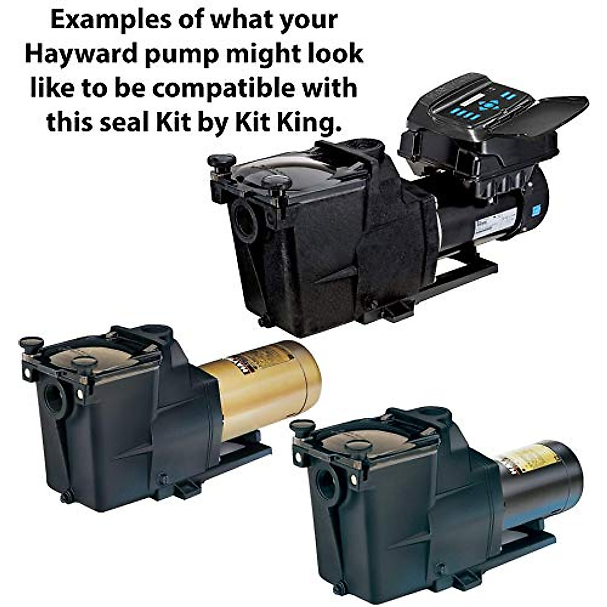 KitKing - Super Pump Seal Replacement for Hayward Go Kit 3. All 3 Gaskets & Shaft Seal. Fits All SP1600, SP2600 in Regular, X, VSP Models. SPX1600TRA SP1600Z2 PS-201 SPX1600R SPX1600S SPX1600T Pool