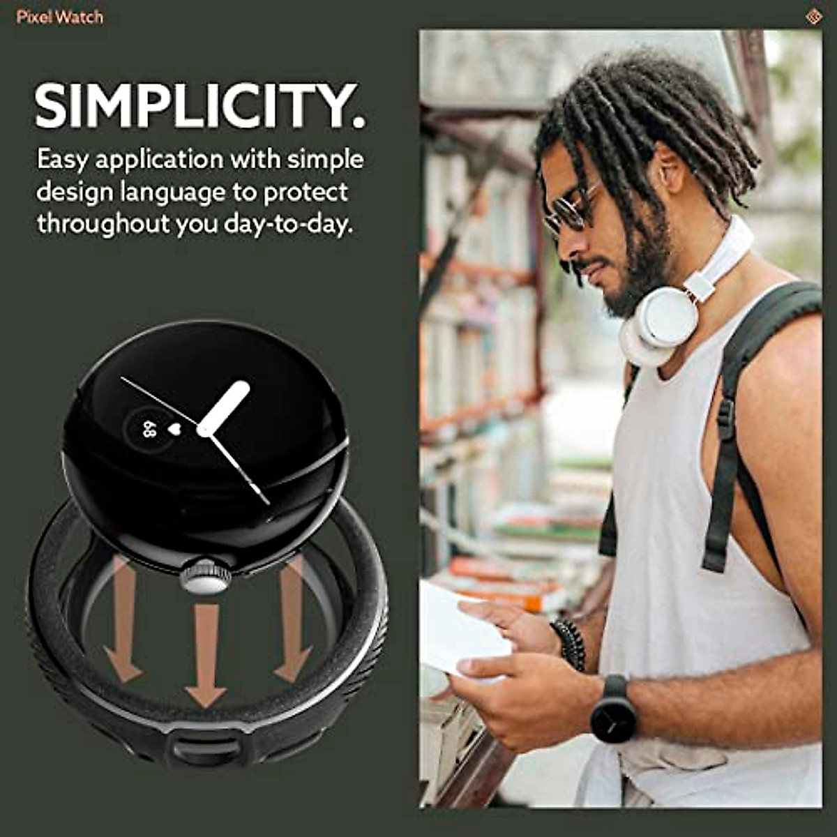 Caseology Vault Designed for Google Pixel Watch Case (2022) - Matte Black