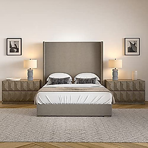 Reyna 23.5" Tall Table Lamp with Fabric Shade in Concrete/White