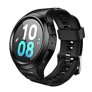 Dexnor for Galaxy Watch 4,Galaxy Watch 5 Case with Band 44mm,[Built-in Adjustable Band & Screen Protector] Rugged Military Grade Shockproof Cover with Band for Samsung Watch 4/5-44mm Women Men-Black