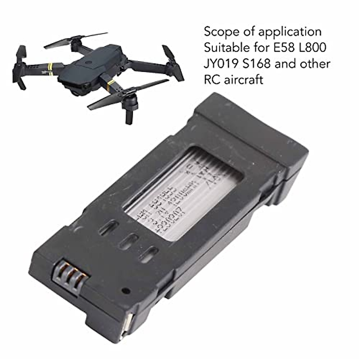 UPQRSG 5PCS 3.7V 1200Mah Lithium Battery for E58 L800 JY019 Quadcopter Spare Parts, Portable Drone Battery with 5 in 1 Charger Cable, RC Quadcopter Spare Part