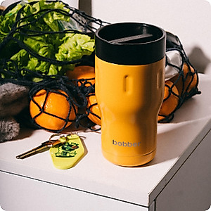 BOBBER 12 oz Leak-Proof Coffee Tumbler for Cold & Hot Drinks – 100% Spill-Proof, Vacuum Insulated, Dishwasher Safe Coffee Thermos – Stainless Steel, BPA-Free Tumbler with Screw On Lid (Orange)
