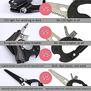 edcfans Multitool Carabiner, Tactical Carabiners Keychain for Men Outdoor Camping