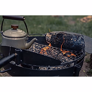 Barebones Enamel Teapot - Vintage Inspired Design - Baked Stainless Steel Rim - FSC Certified Natural Walnut handle Tea Kettle - 1.5 Liters, 6 Cups (Slate Gray)