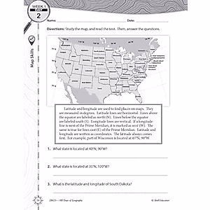 180 Days™: Social Studies, Geography for 4th Grade Practice Workbook for Classroom and Home, Cool and Fun Practice Created by Teachers (180 Days of Practice)