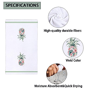 Set of 2 Watercolor Flamingo Pineapple Kitchen Dish Towel 18 x 28 Inch, Seasonal Spring Summer Floral Tea Towels Dish Cloth for Cooking Baking