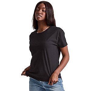 Hanes Comfortblend Women's Tri-Blend Relaxed Fit T-Shirt, Oversized Lightweight Tee, Available in Plus Size, Black, Small