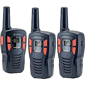 Cobra CXT195 3P - Compact Walkie Talkies for Adults - Rechargeable, Lightweight, 22 Channels, 16-Mile Range Two-Way Radio Set (3-Pack)