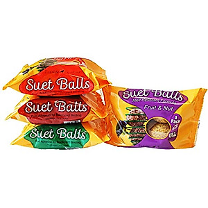 Wildlife Sciences Melt Resistant Suet Balls Variety 16 Pack, 4 Wrapped Packs of 4 Bird Suet Balls