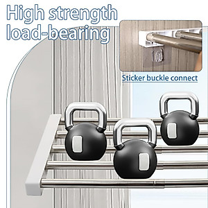 Hershii Adjustable Closet Shelf Wardrobe Rail Metal Hanging Rod Storage Rack Extendable Clothes Divider Separator Organizer for Cabinet Cupboard Kitchen Bathroom, (13.77''-23.62'') X 14.17''