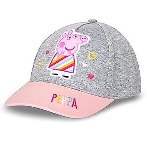 Hasbro Baby Girls Cap, Peppa Pig Adjustable Toddler Hat for Ages 2-4 Baseball Cap, White, 2-4T US