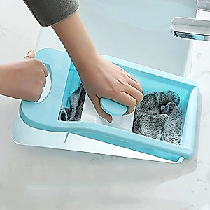 Emivery Portable Washboard for Laundry Mini Non Slip Underwear Sock Washing Board Clothes Cleaning Tools for Home Blue