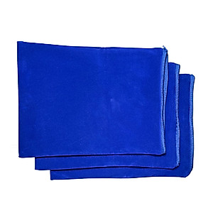 Silver Storage Zippered Bags 13"x10" 3Pcs, Velvet Fabric Blue Anti Tarnish Silver Jewelry Storage Bag for Silver Storage, Resistant Jewelry Flatware, Silverplate, Silver Storage Silver Protection