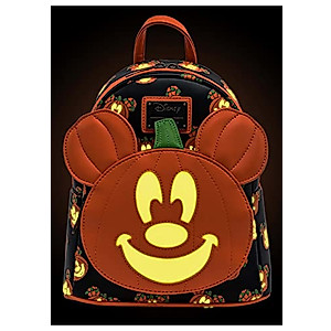 Loungefly Disney Mickey-O-Lantern Womens Double Strap Shoulder Bag Purse