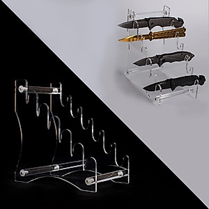 Dagger Rack Butterfly Knife Rack Knife Display Rack Knife Storage Rack Acrylic Desktop Display Rack EDC Mini Knife Rack (Transparent)