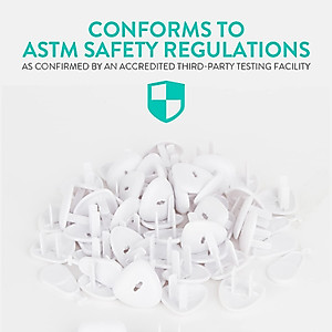 Prince Lionheart Outlet Covers with Safety Keys, Outlet Protector Power Gear Shock Prevention, Baby Child Safe Easy to Install (20pcs)